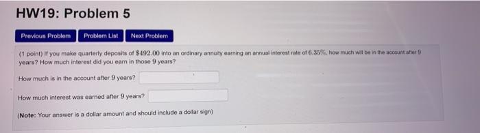Solved HW19: Problem 5 Previous Problem Problem List Next | Chegg.com