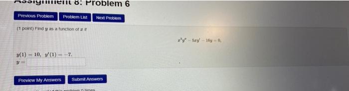 Solved "yenl 8: Problem 6 Previous Problem Next Problem (1 | Chegg.com