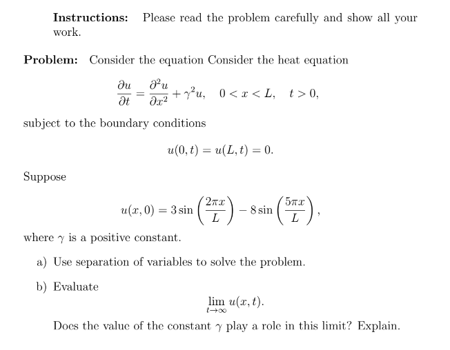 Solved Please solve this problem using the Separation of | Chegg.com