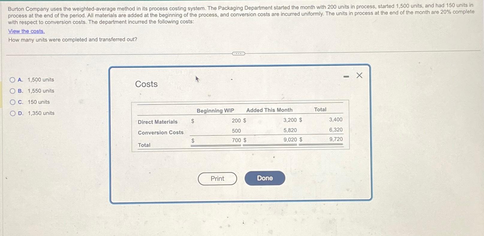 Solved with respect to conversion costs. The department | Chegg.com