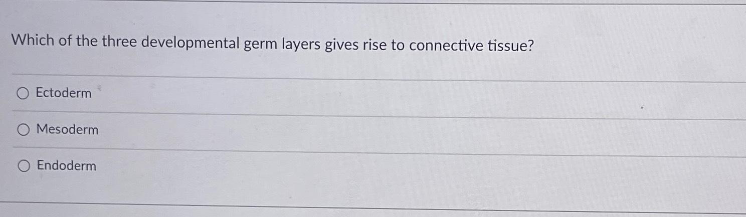 Solved Which of the three developmental germ layers gives | Chegg.com