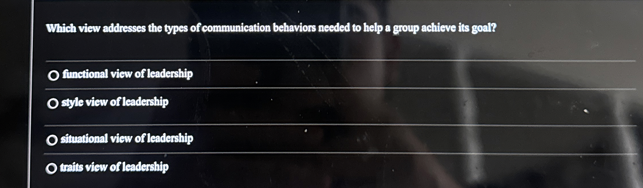 Solved Which view addresses the types of communication | Chegg.com