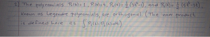 Solved 5. show that the legendre polynomials defined on this | Chegg.com