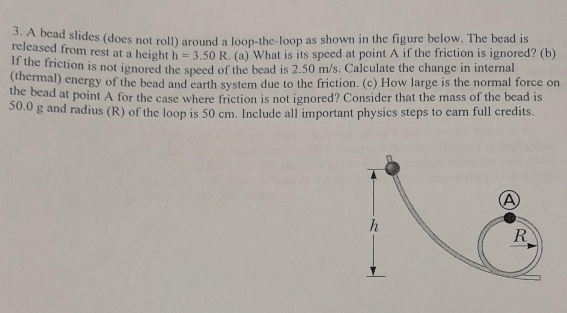 Solved 3. A bead slides (does not roll) around a | Chegg.com
