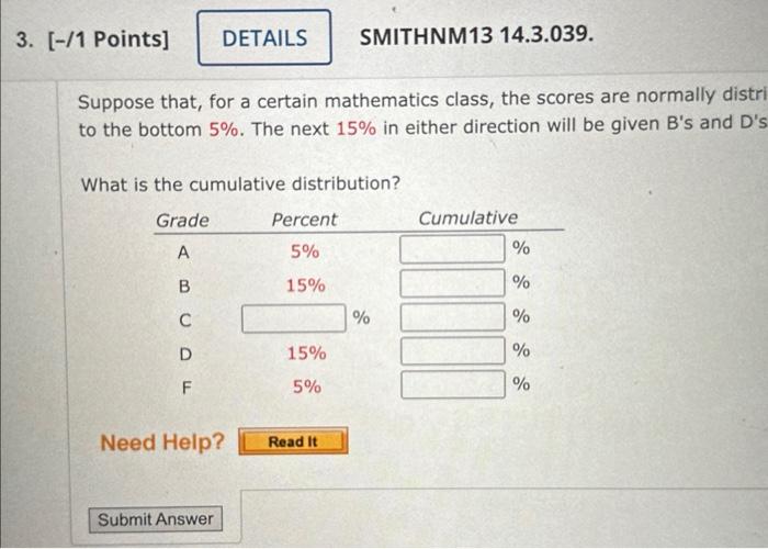 Solved suppose that for a certain mathematics class, the | Chegg.com