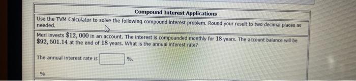 Solved Compound Interest Applications Use the TVM Calculator | Chegg.com