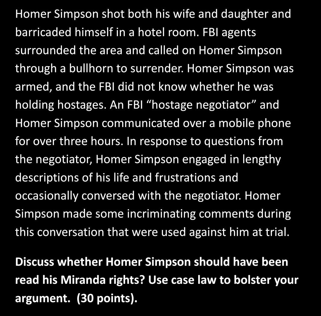 Solved Homer Simpson shot both his wife and daughter and | Chegg.com