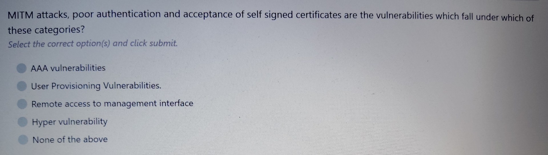 Solved MITM attacks, poor authentication and acceptance of | Chegg.com