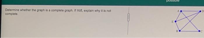 Solved Determine whether the graph is a complete graph. If | Chegg.com