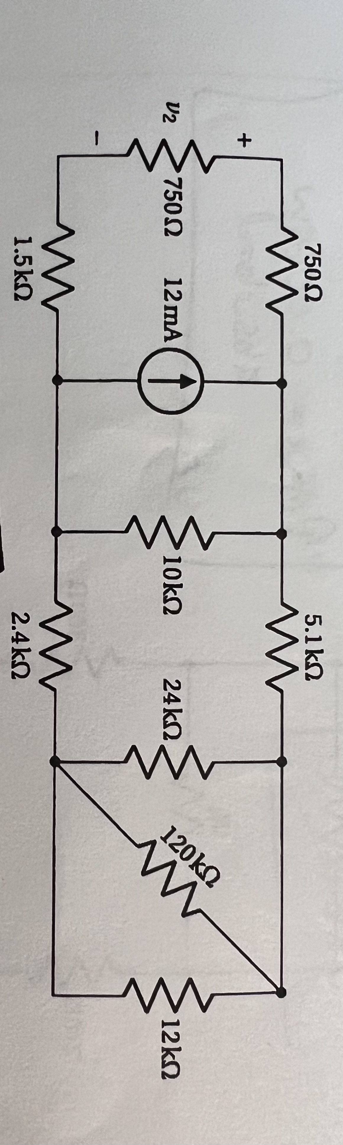 Solved Find the value of V2 ﻿in the circuit below | Chegg.com