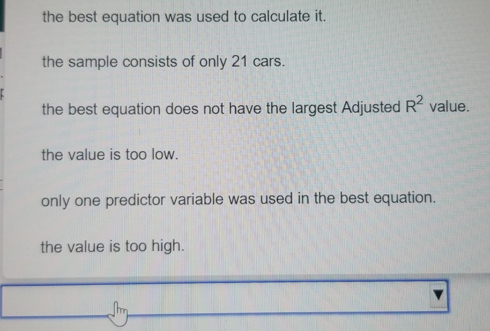 Solved the best equation was used to calculate it. the | Chegg.com