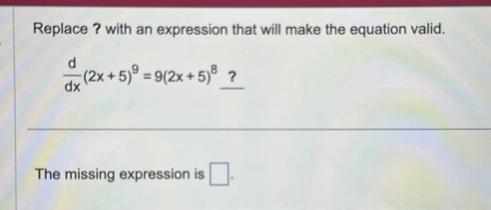 Solved Replace ? ﻿with an expression that will make the | Chegg.com