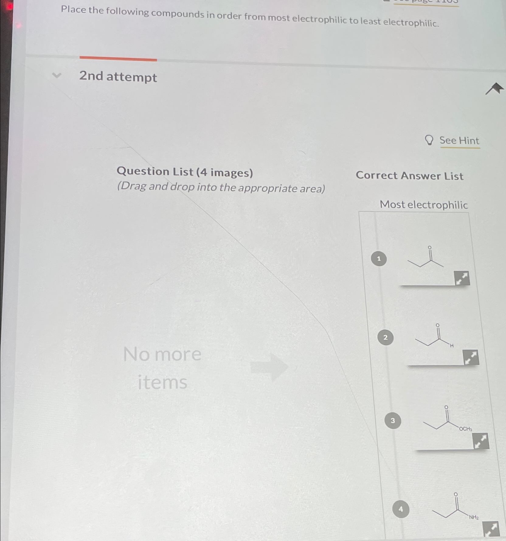 Place the following compounds in order from most | Chegg.com
