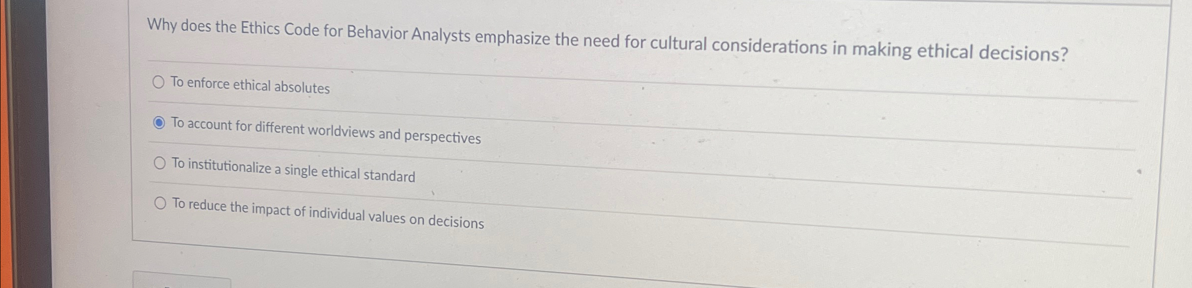 Solved Why does the Ethics Code for Behavior Analysts | Chegg.com