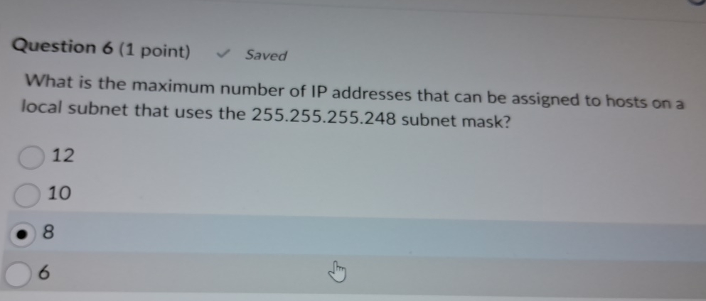 Solved Question 6 (1 ﻿point) ﻿SavedWhat is the maximum | Chegg.com