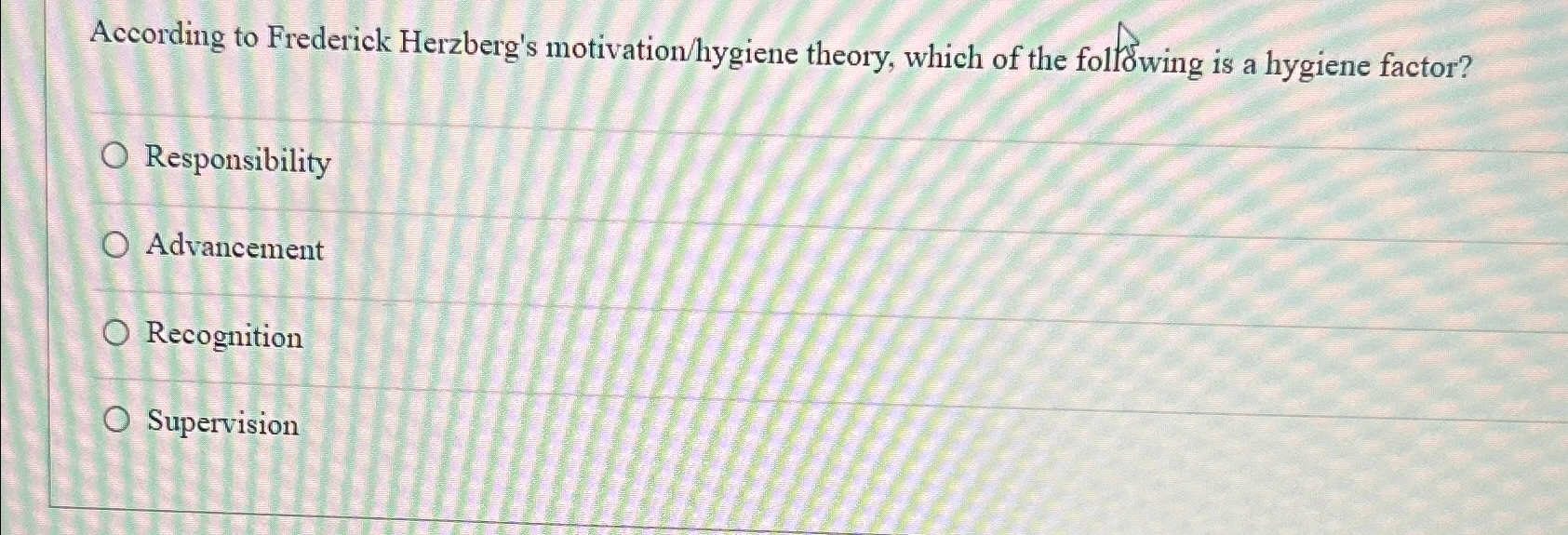 Solved According to Frederick Herzberg's motivation/hygiene | Chegg.com