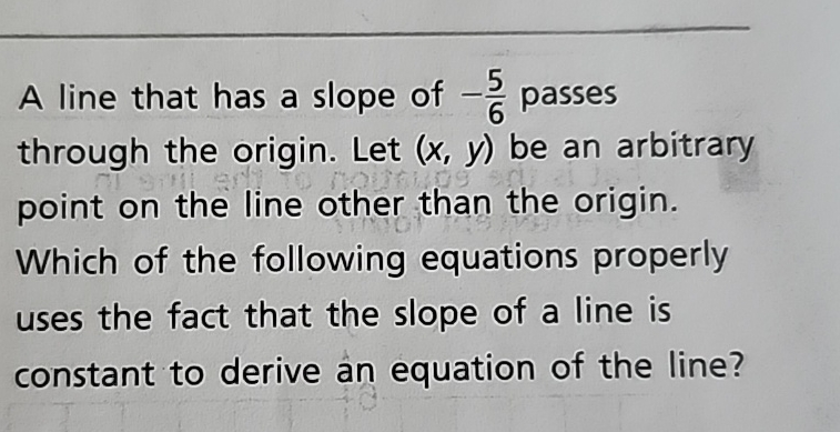 Solved A line that has a slope of -56 ﻿passes through the | Chegg.com