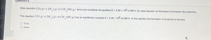 Solved This reaction CO(s)+2H2( s)=CH3OH(s) has an | Chegg.com