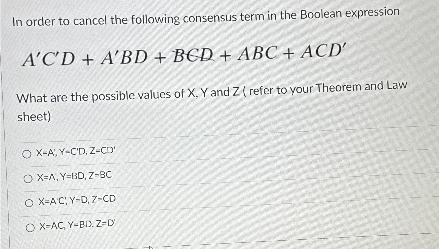 Solved In order to cancel the following consensus term in | Chegg.com