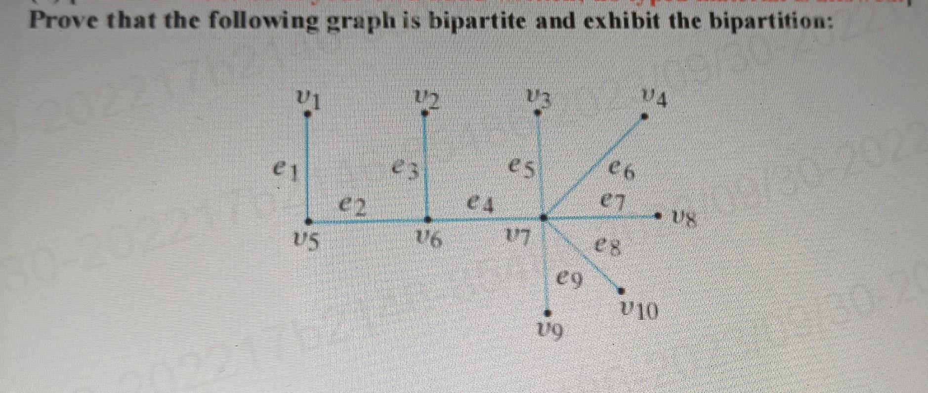 Solved Prove that the following graph is bipartite and | Chegg.com