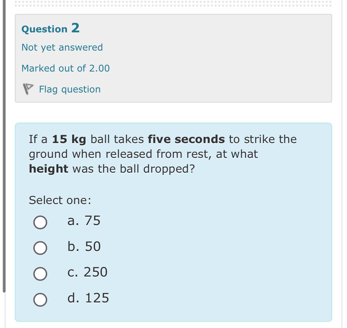 Solved Question 2Not yet answeredMarked out of 2.00Flag | Chegg.com