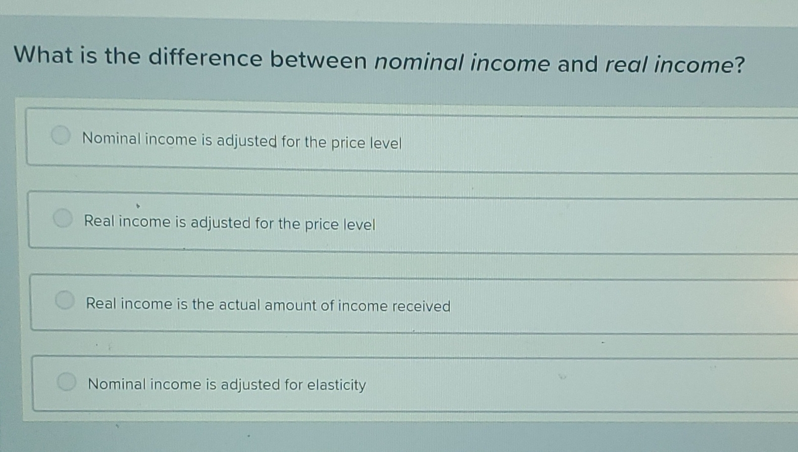 Solved What is the difference between nominal income and | Chegg.com