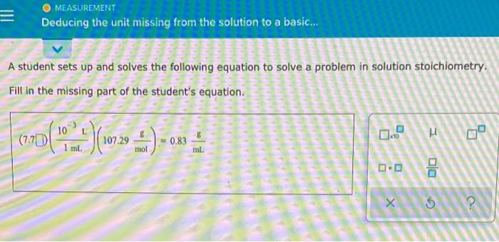 Solved MEASUREMENT Deducing the unit missing from the | Chegg.com