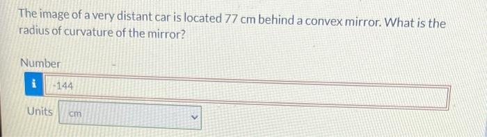Solved The image of a very distant car is located 77 cm | Chegg.com