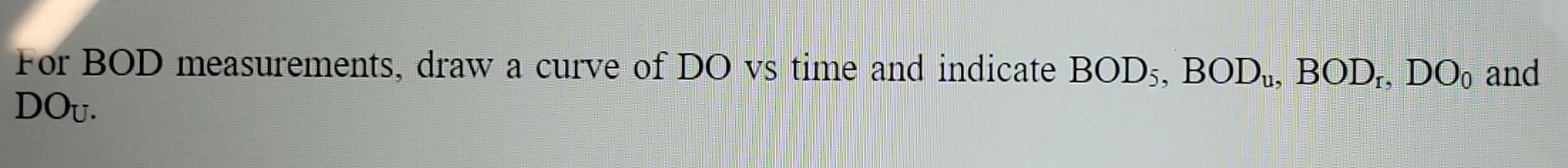For BOD measurements, draw a curve of DO vs time and | Chegg.com