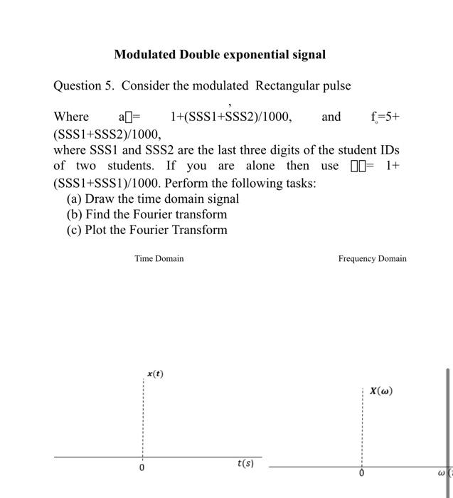 Solved Question 5. Consider the modulated Rectangular pulse | Chegg.com