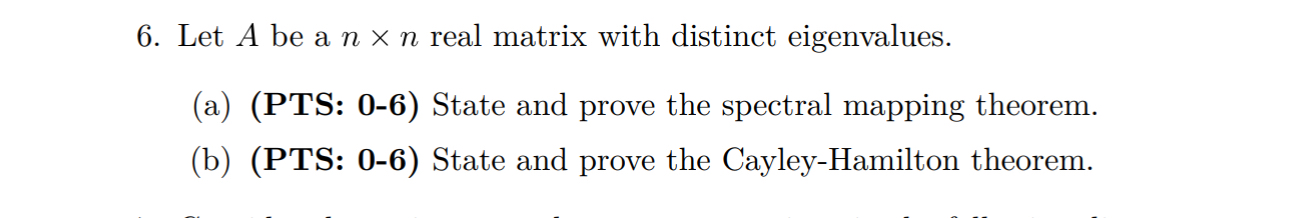 Solved Let A ﻿be a n×n ﻿real matrix with distinct | Chegg.com