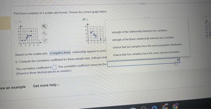 Solved Plot these variables in a scatter plot format Choose | Chegg.com