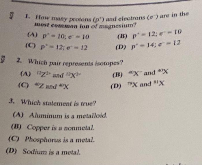 Solved 1. How many protons ( left(p^{prime} ight) ) and | Chegg.com