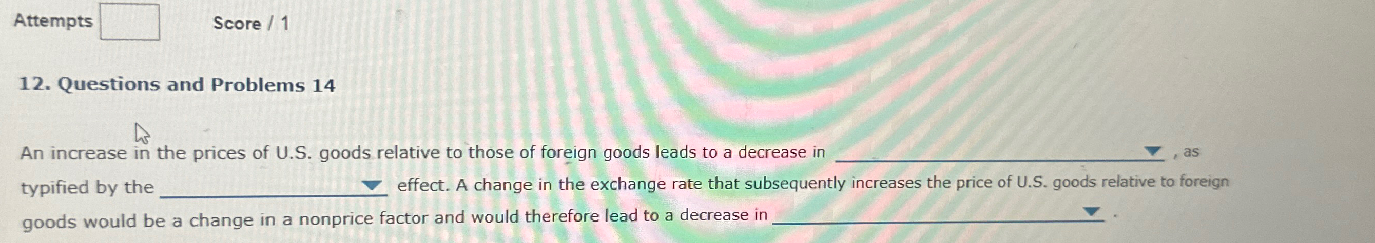 Solved AttemptsScore / 112. ﻿Questions and Problems 14An | Chegg.com