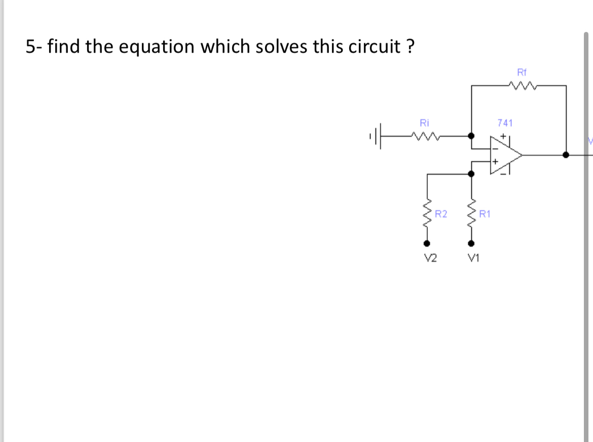 5- ﻿find the equation which solves this circuit? | Chegg.com