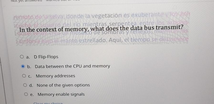 Solved In the context of memory, what does the data bus | Chegg.com