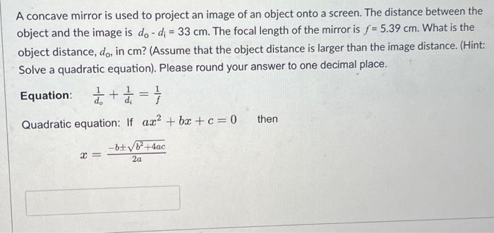 Solved A concave mirror is used to project an image of an | Chegg.com