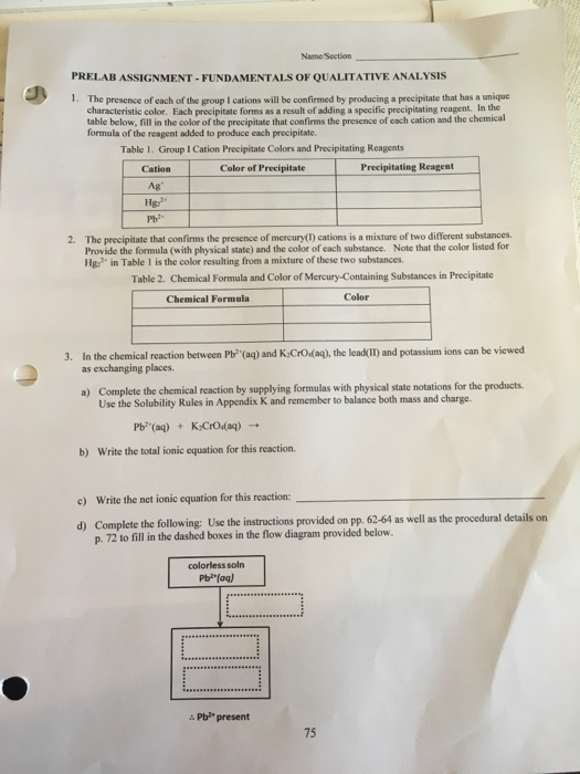 Solved Name Section PRELAB ASSIGNMENT - FUNDAMENTALS OF | Chegg.com