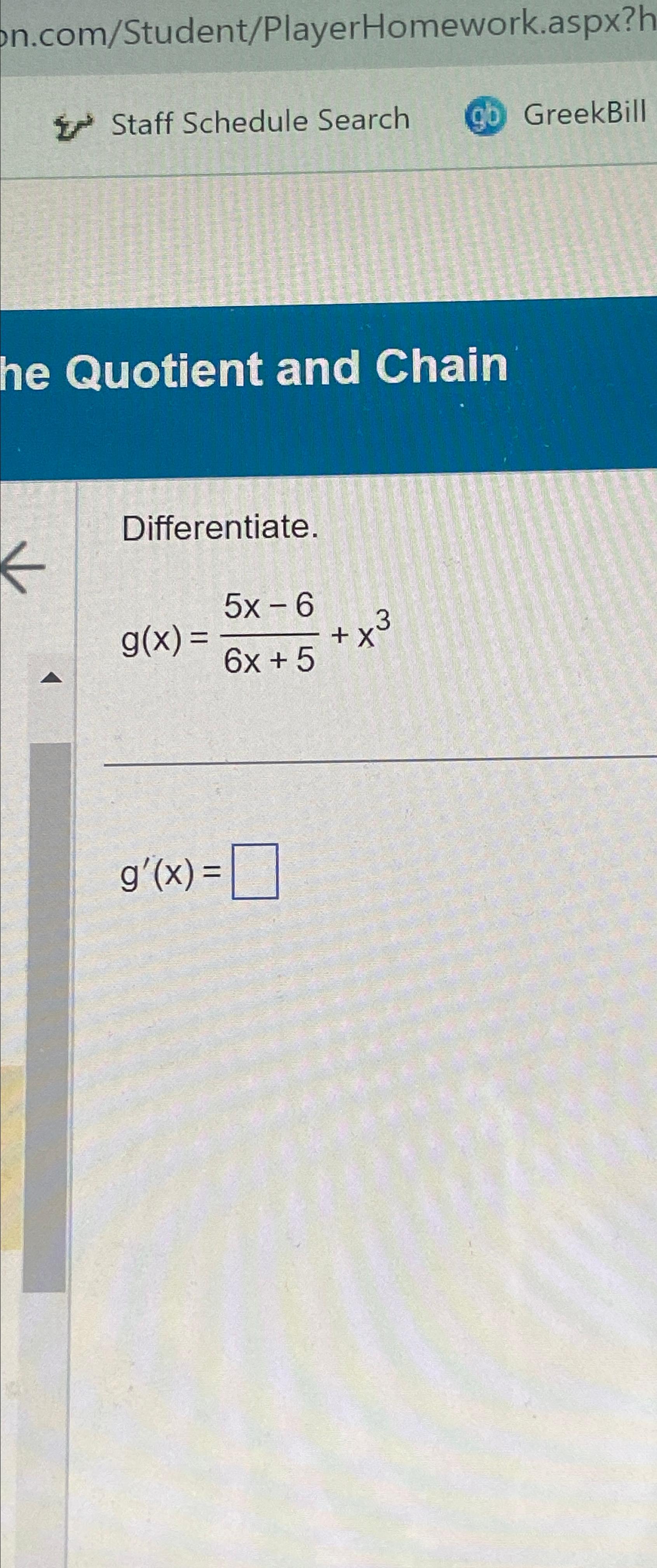 Solved n.com/Student/PlayerHomework.aspx?hข ﻿Staff Schedule | Chegg.com