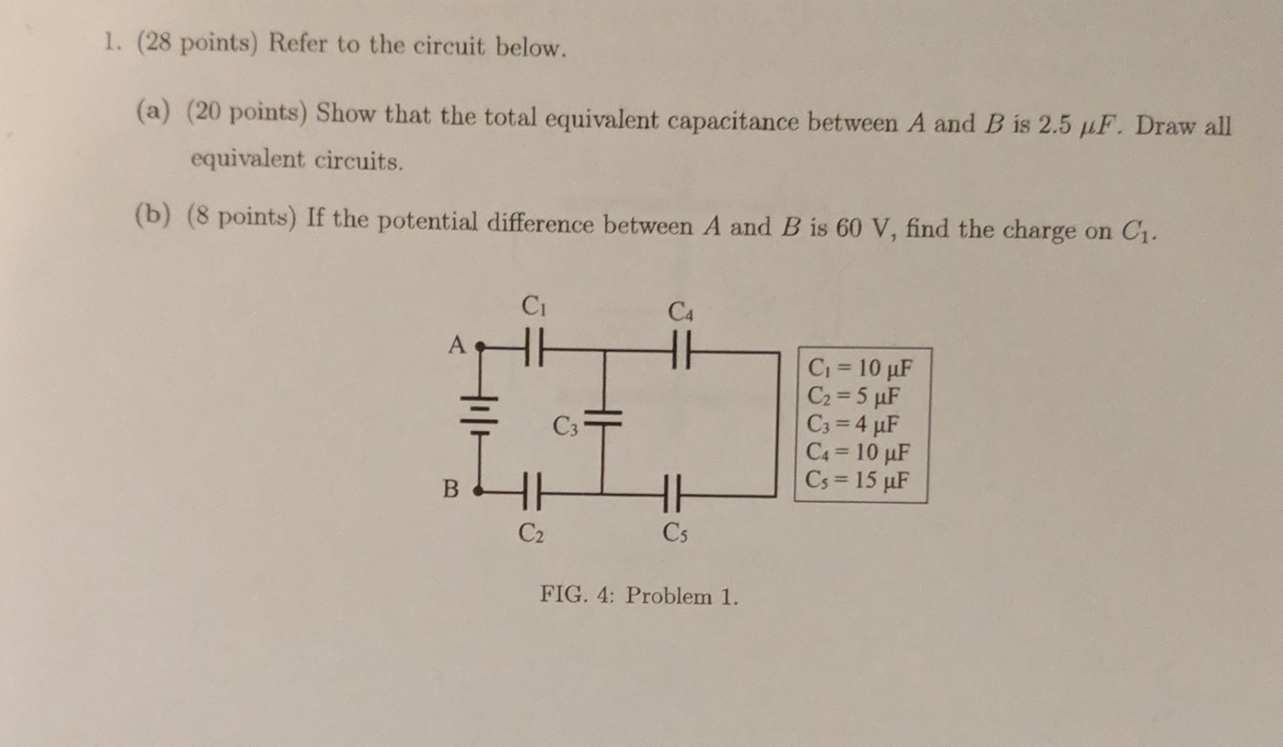 Solved 1. (28 points) Refer to the circuit below. (a) (20 | Chegg.com