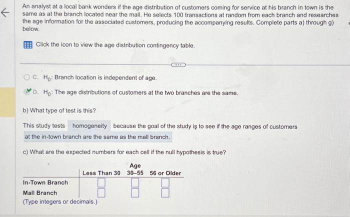 An analyst at a local bank wonders if the age | Chegg.com