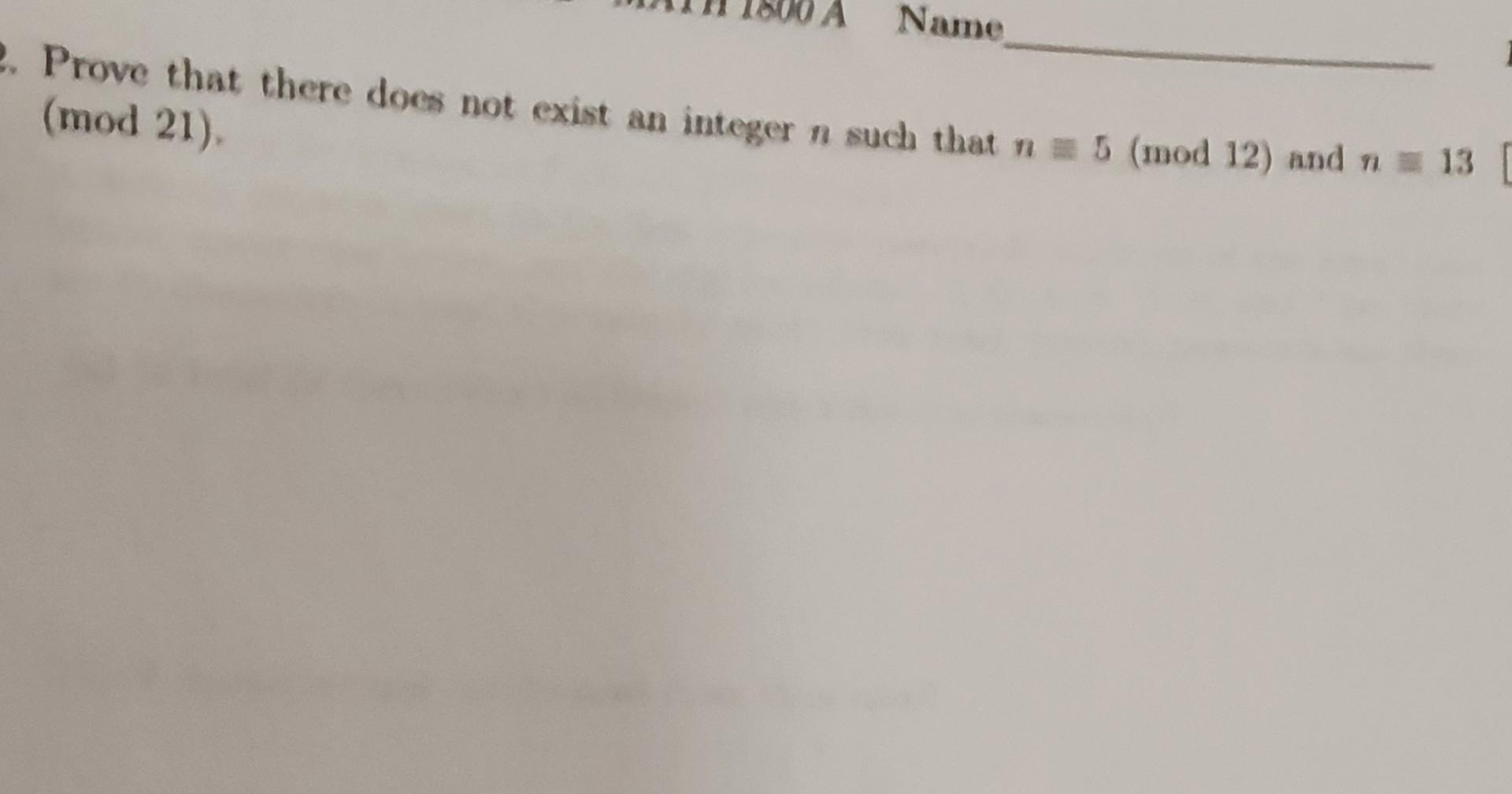 Prove that there does not exist an integer n such | Chegg.com