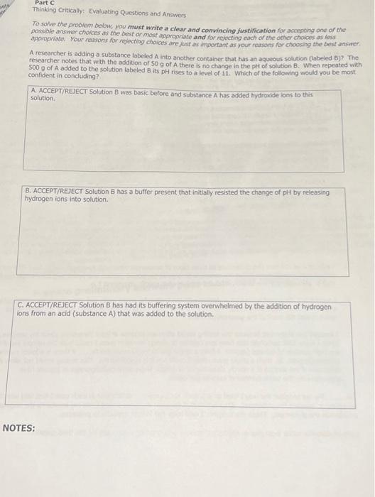Solved Thinking Critically: Evaluating Questions and Answers | Chegg.com