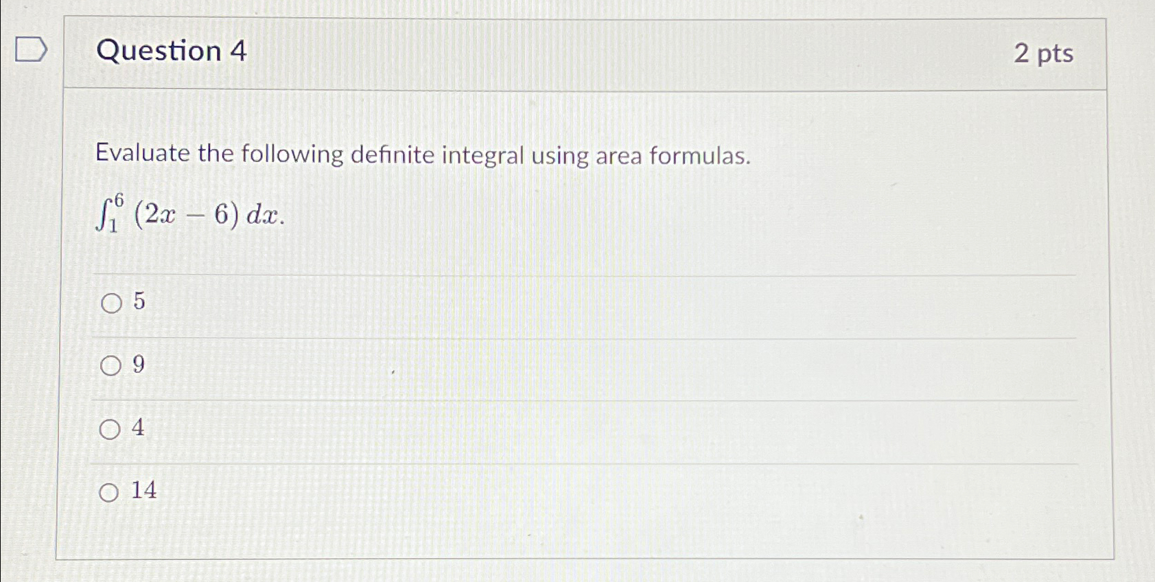Solved Question 42 ﻿ptsEvaluate the following definite | Chegg.com