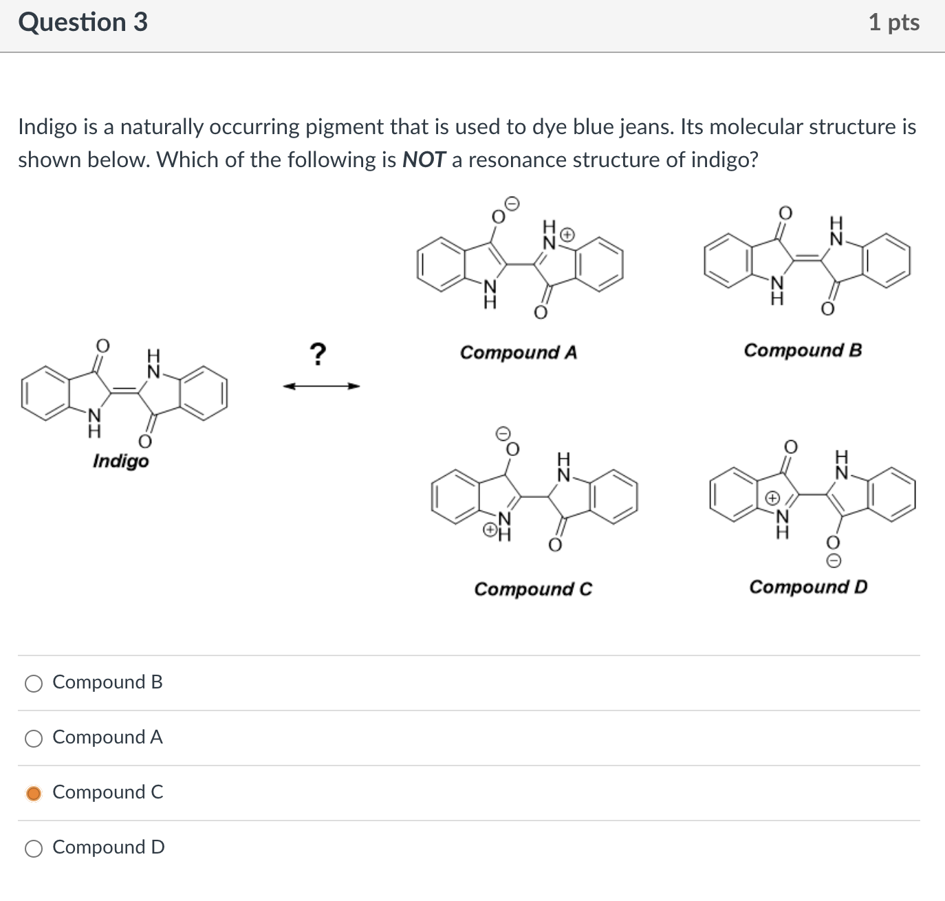 Solved Question 3Indigo is a naturally occurring pigment | Chegg.com