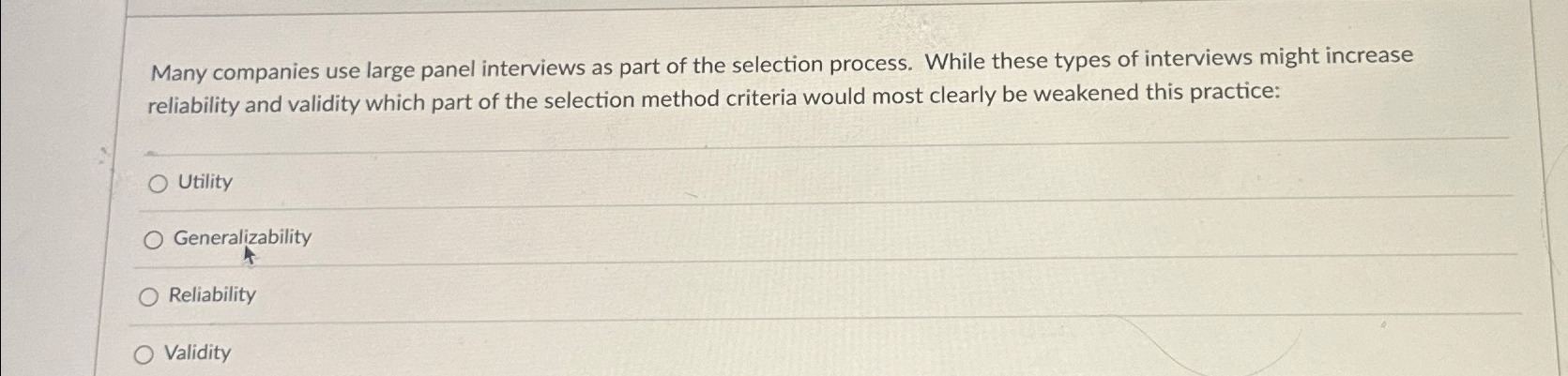 Solved Many companies use large panel interviews as part of | Chegg.com