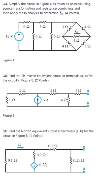 Solved Q4. Simplify the circuit in Figure 4 as much as | Chegg.com