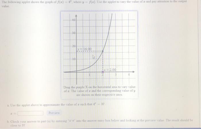 Solved The following applet shows the graph of y(x) = " | Chegg.com