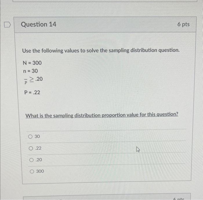 Solved Use the following values to solve the sampling | Chegg.com