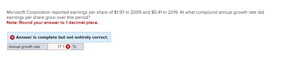 Solved Microsoft Corporation reported earnings per share of | Chegg.com